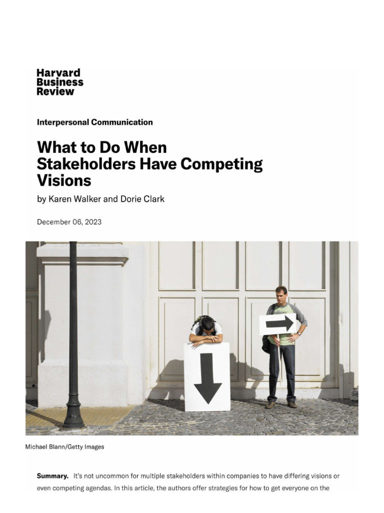 What To Do When Stakeholders Have Competing Visions | PDF