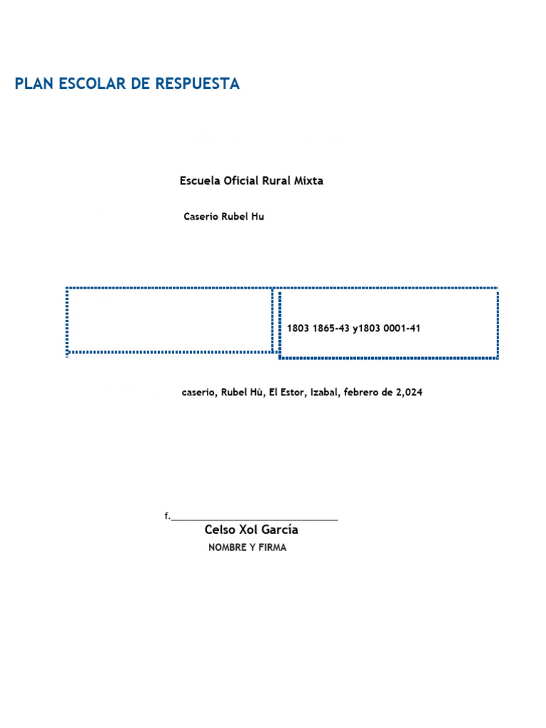 Gestión de Riesgo Escolar. EORM Aldea Rubel Hù | PDF | Contaminación