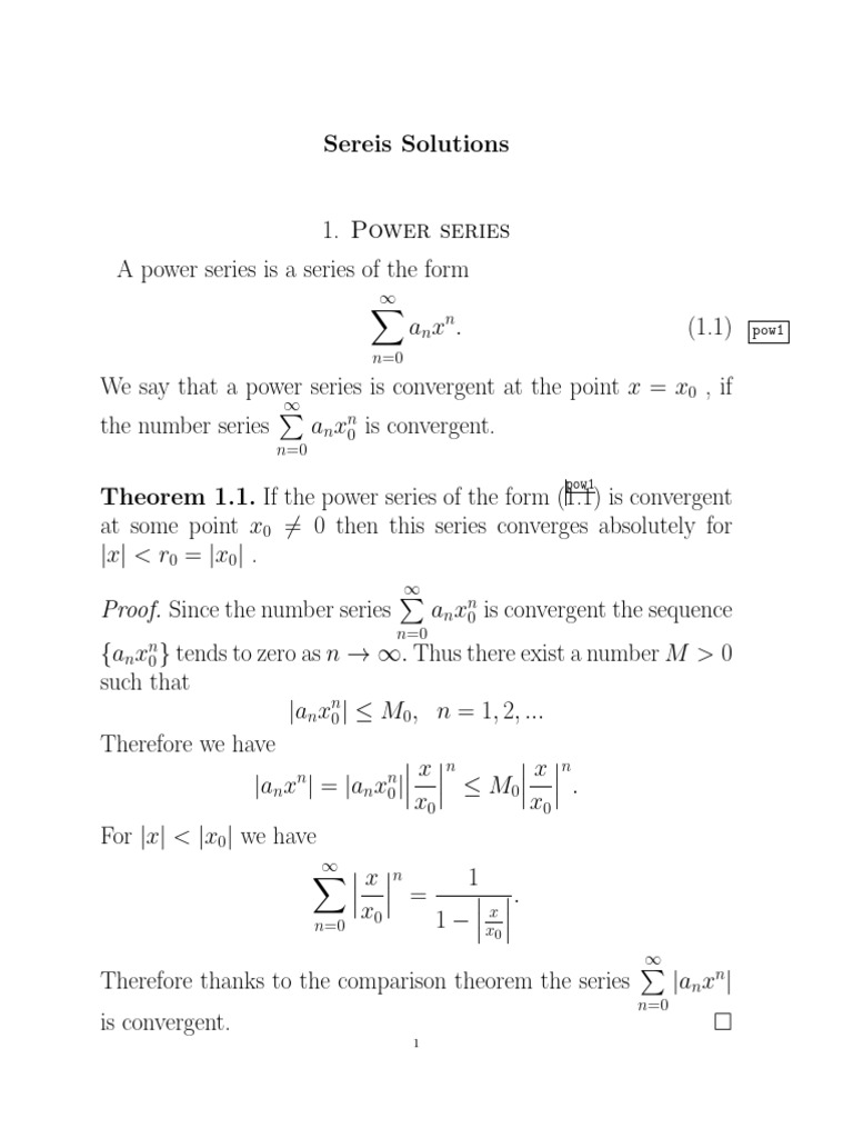 M204 Ser Sol | PDF | Power Series | Functions And Mappings
