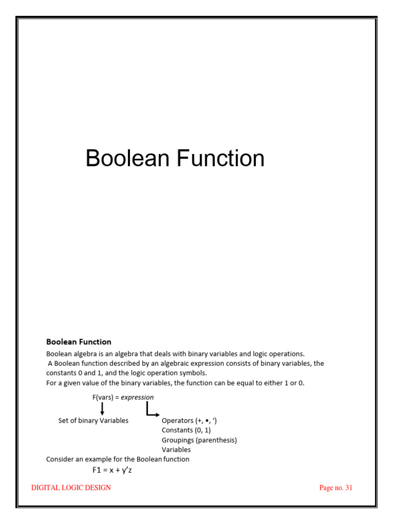 L7 Boolean Function and Minimization | PDF | Boolean Algebra | Teaching Mathematics