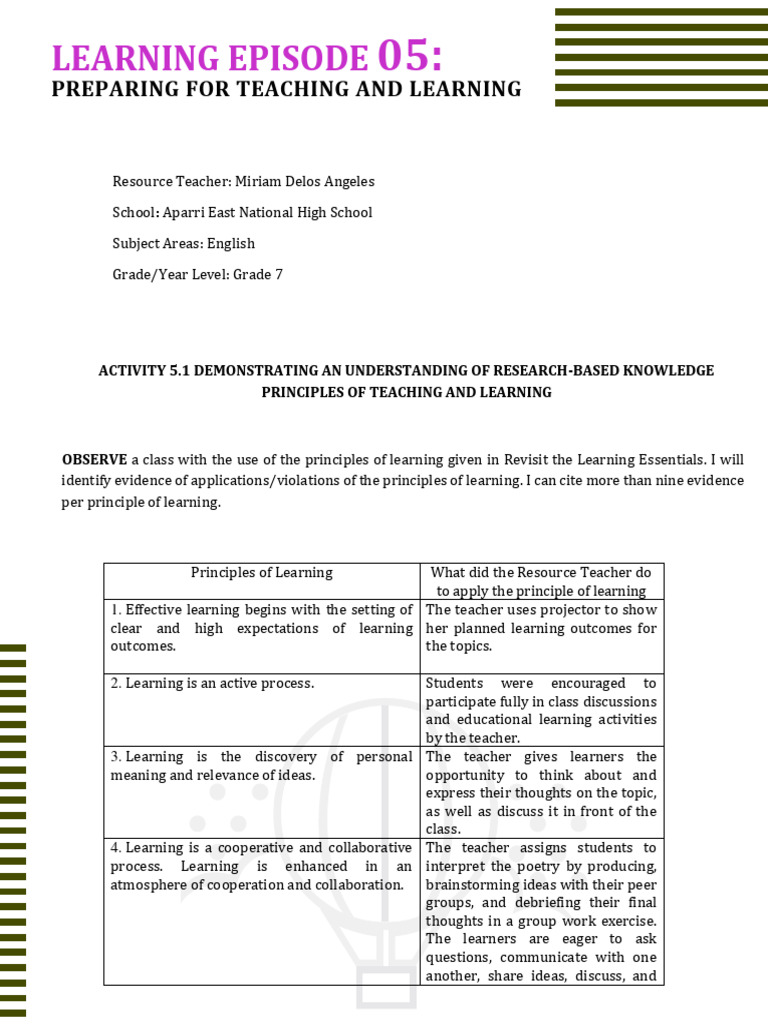 FS1 - ep5 | PDF | Learning | Teachers