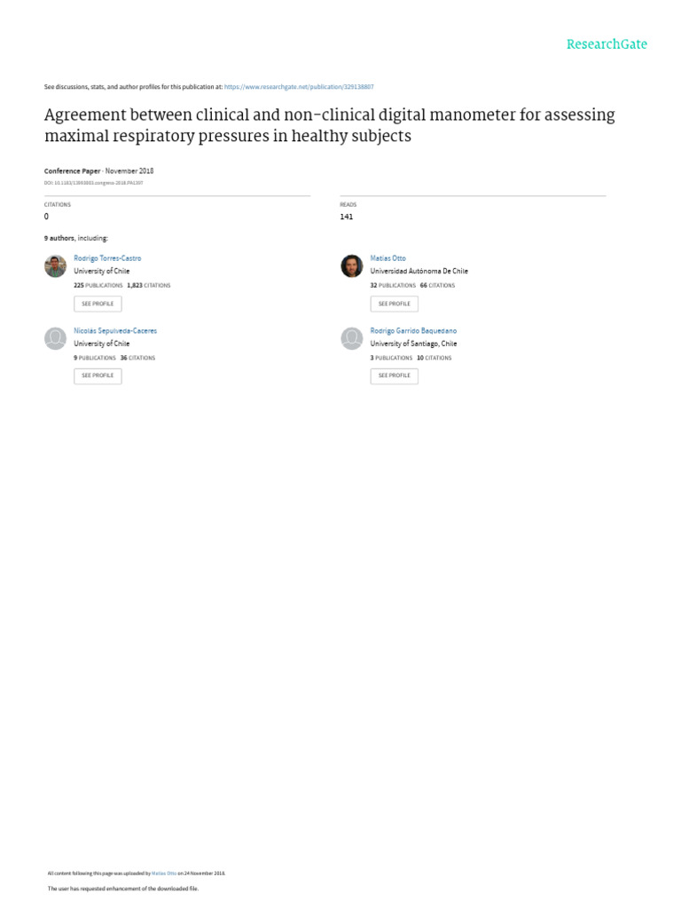 Agreement Between Clinical and Non-Clinical Digital Manometer For ...