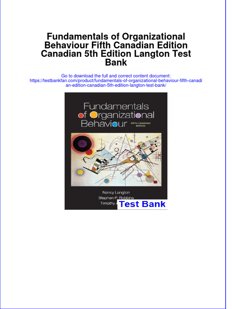 Instant Download PDF Fundamentals of Organizational Behaviour Fifth ... Instant Download PDF Fundamentals of Organizational Behaviour Fifth ...