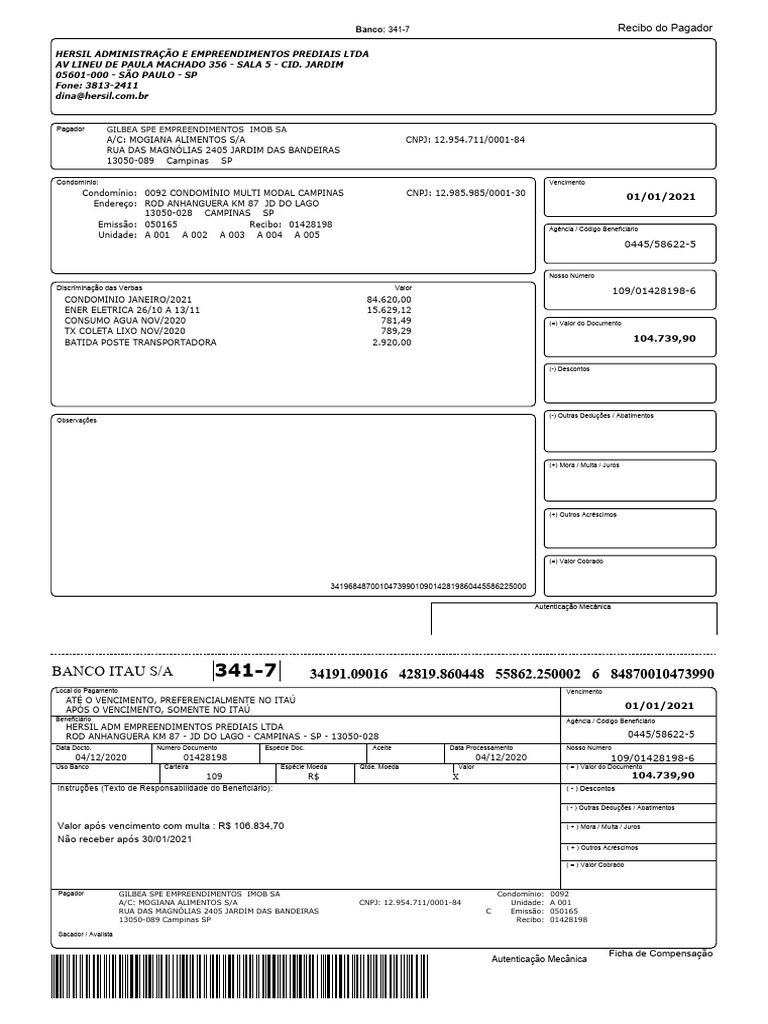 Impr - Ficha - 1428198 - Dezembro | PDF | Bancos | Dinheiro