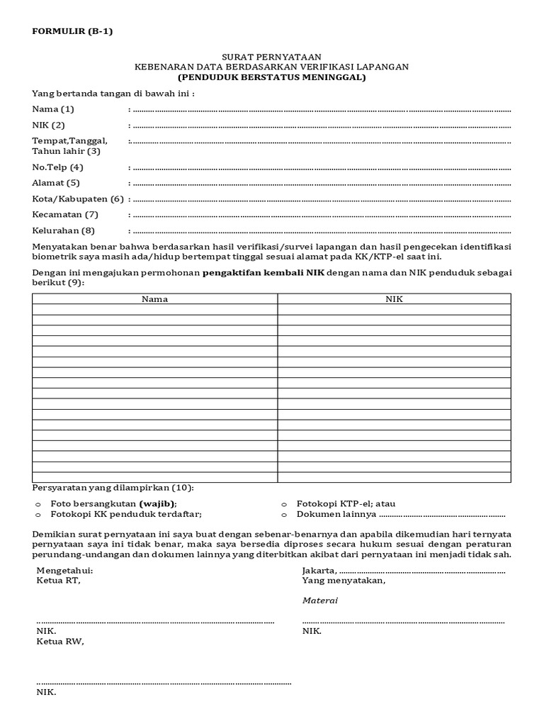 Formulir B1 B2 B3 108 2024 | PDF | Hukum | Griya & Taman
