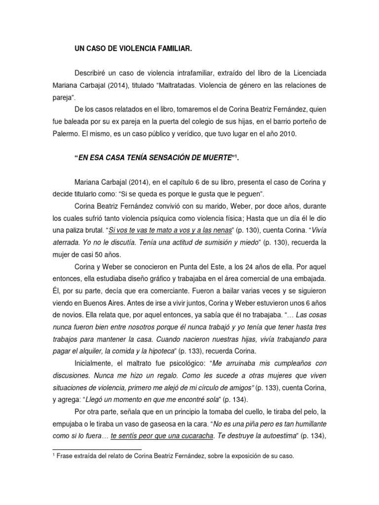 Un Caso de Violencia Familiar | PDF | Violencia doméstica | Violencia