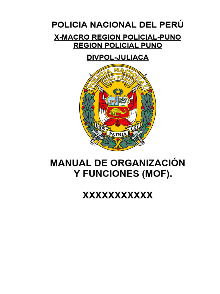 Mof PNP | PDF | Policía | Perú