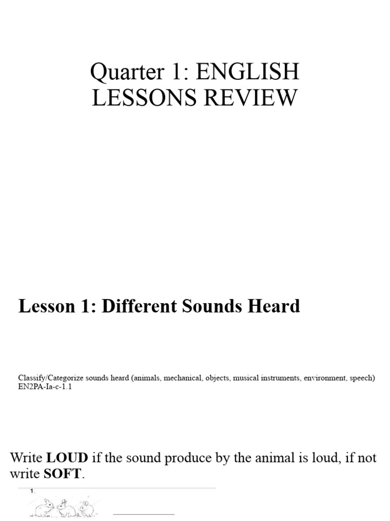 Quarter 1 - EnG Review | PDF | Sound | English Language