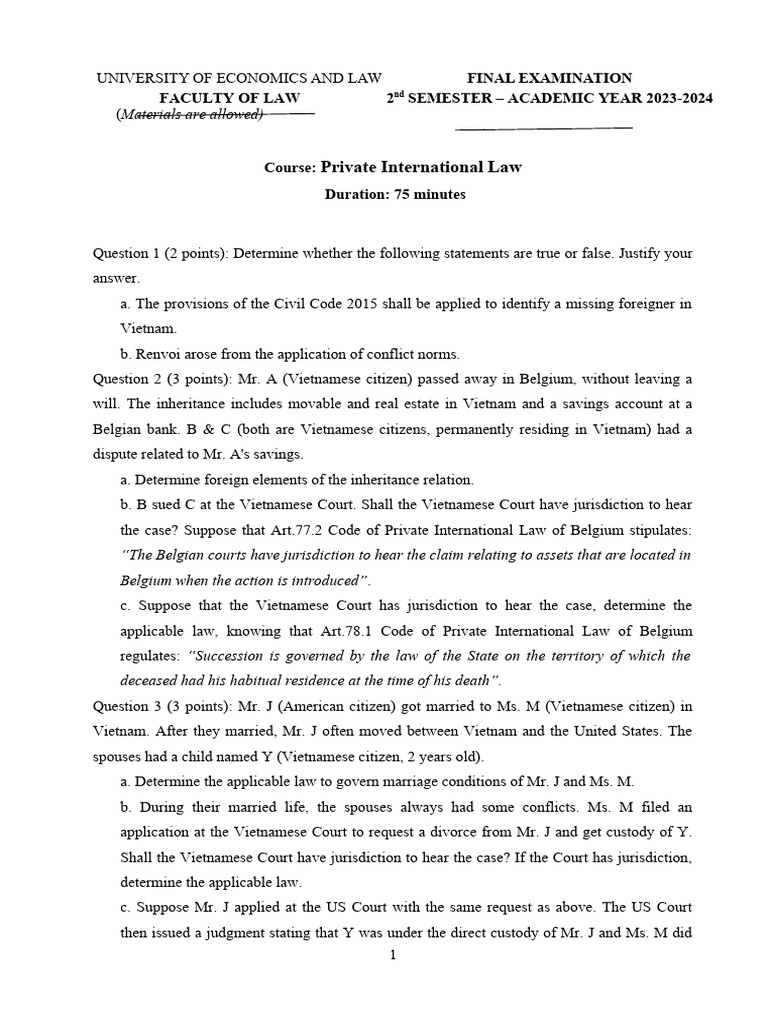 Final exam | PDF | Jurisdiction | Judgment (Law)