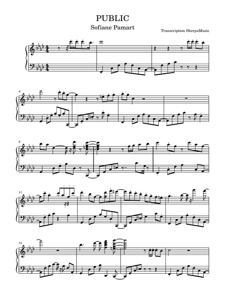 Sofiane Pamart - PUBLIC [PDF SherpaMusic] | PDF