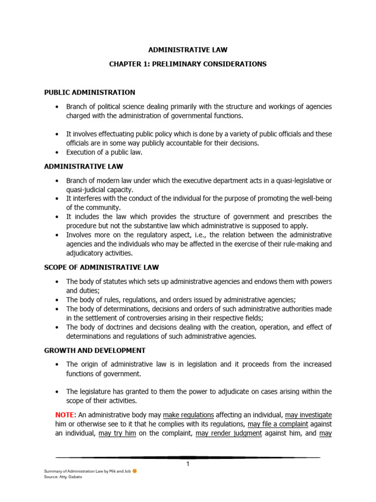 Summary-of-Admin-Law | PDF | Administrative Law | Government Agencies