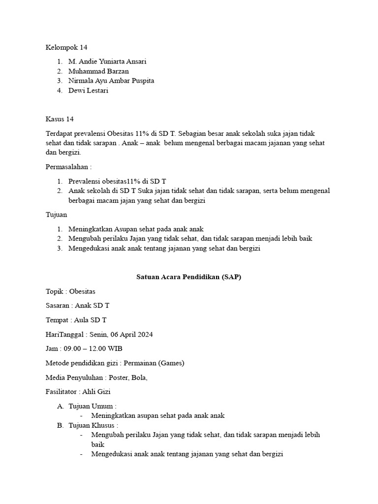 Pendidikan Gizi - Kelompok 14 | PDF