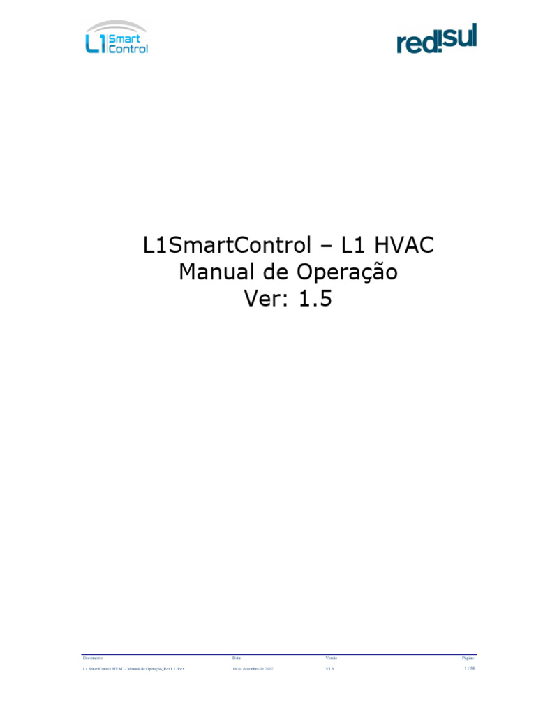 Manual Operacional L1 SmartControl HVAC | PDF | Ar condicionado | Automação