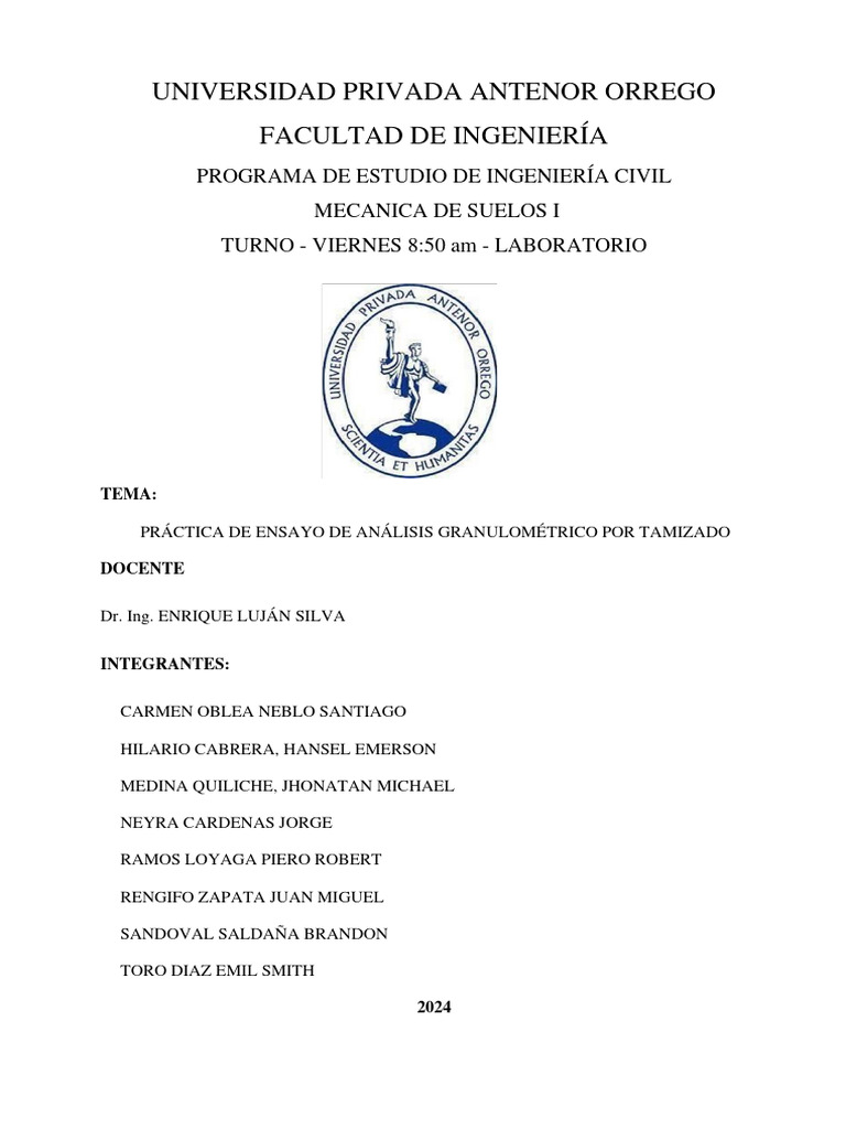 Tamizado Final | PDF | Laboratorios | Ingeniería geotécnica