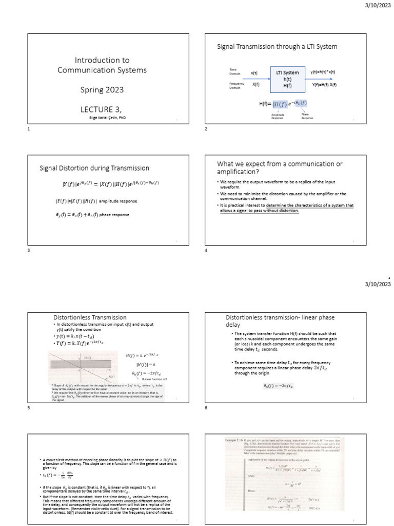 ICS 2223 Lecture 3 Slides | Download Free PDF | Spectral Density | Distortion