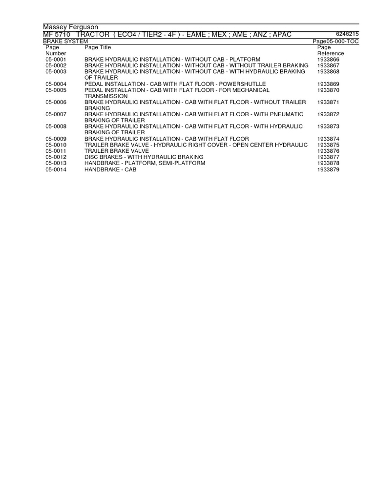 Brake System MF5710 | PDF | Screw | Brake