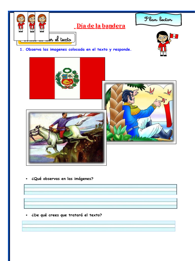 Ficha D4 Plan Lector Día de La Bandera | PDF | Perú