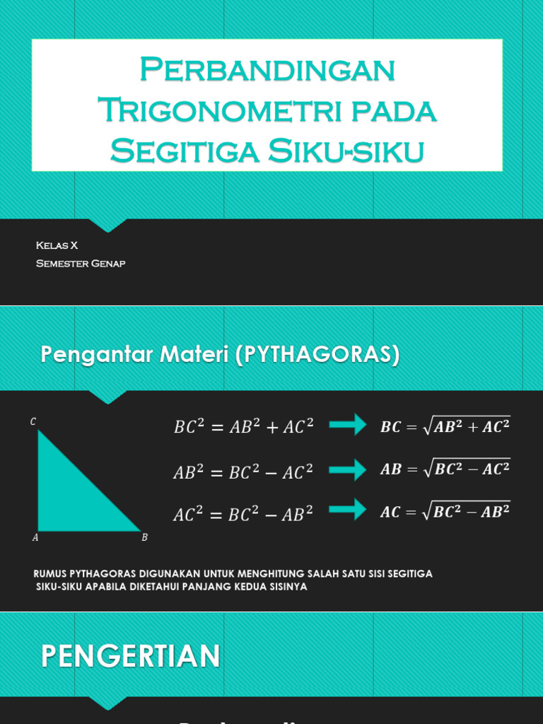 PERBANDINGAN TRIGONOMETRI PADA SEGITIGA SIKU-SIKU Lengkap | PDF