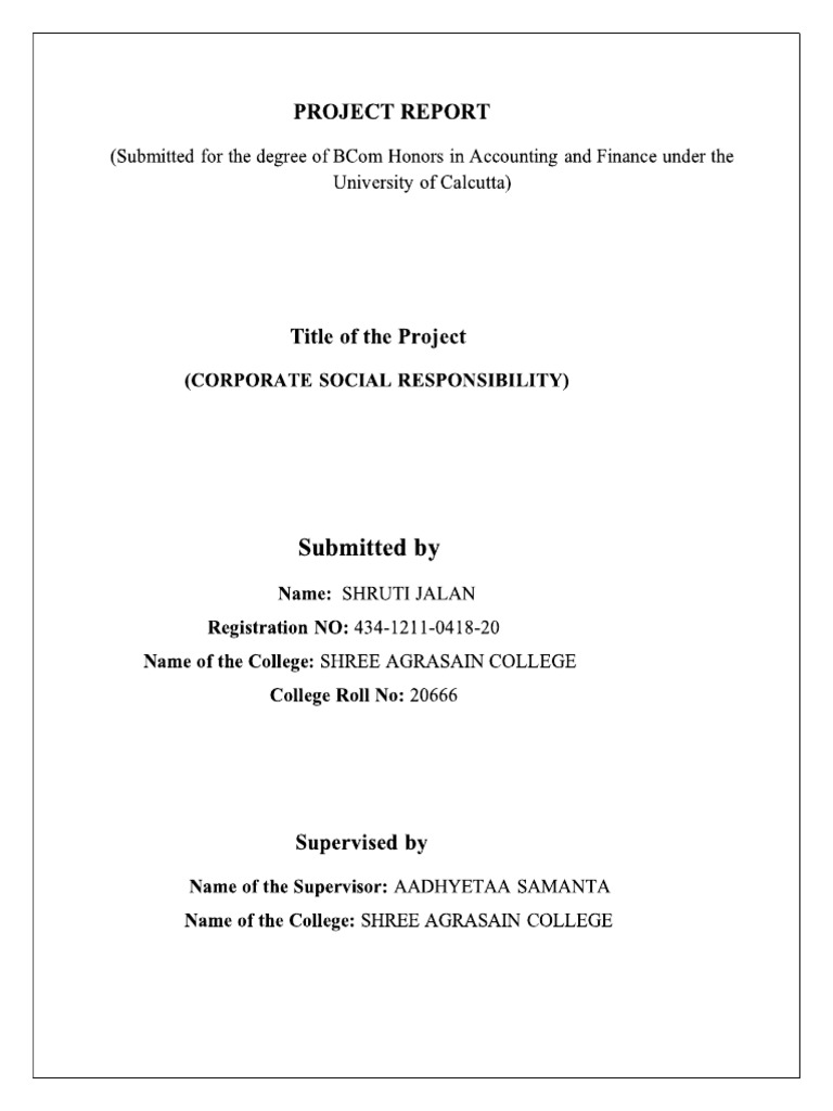 Corporate Social Responsibility Project Reedited | PDF