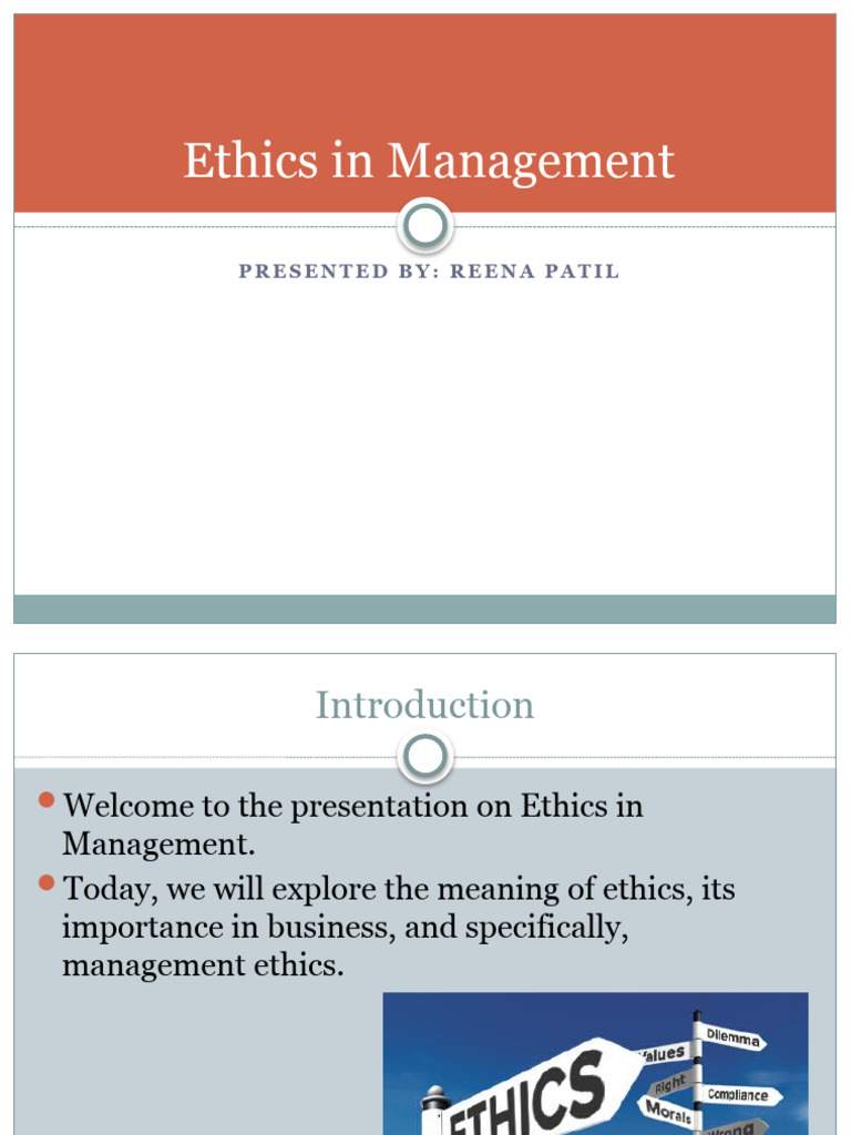 Ethics in Management Overview | PDF | Business Ethics | Leadership