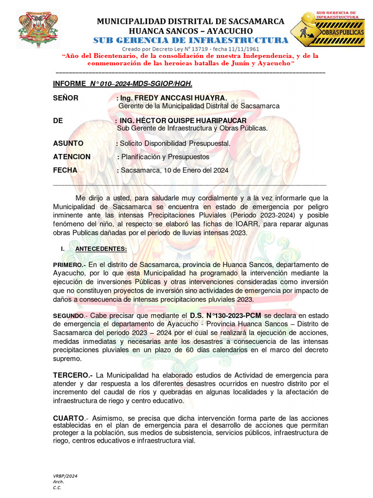 14 A INFORME INFRAESTRUCTURA | PDF