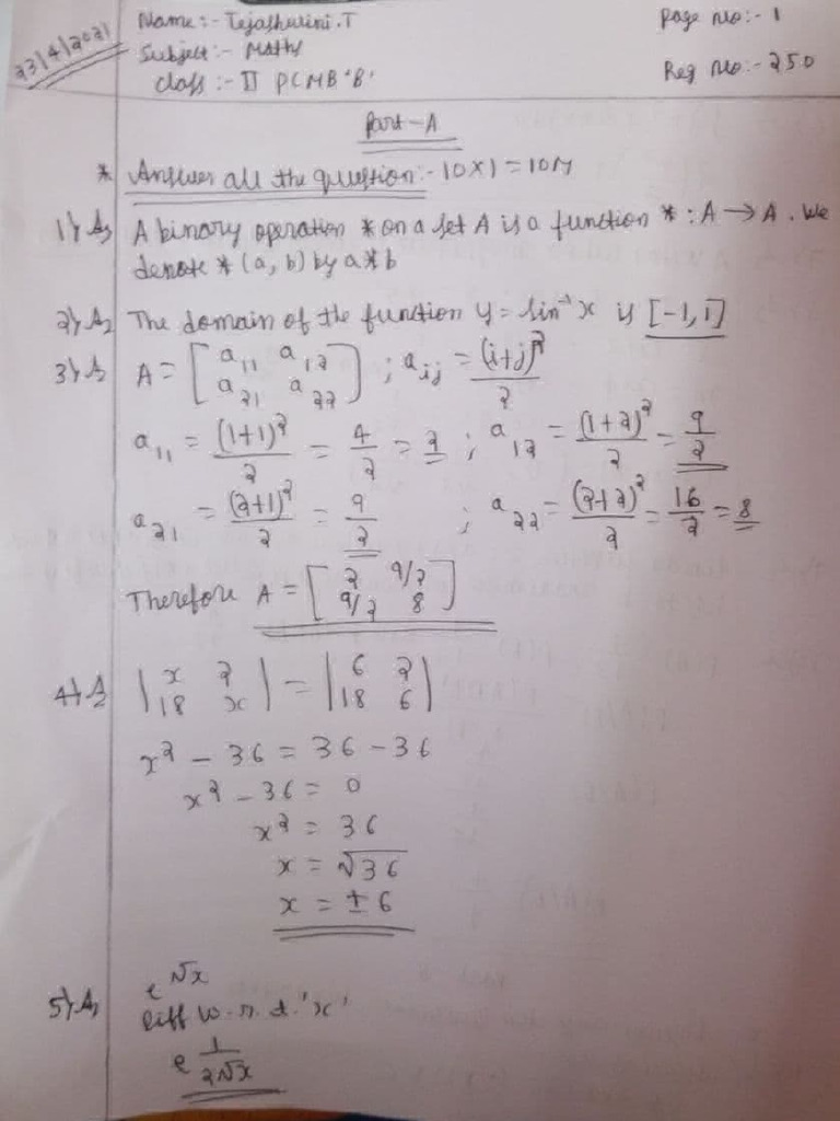 250bb2pu20. Tejashwini.T. maths. (250) | PDF