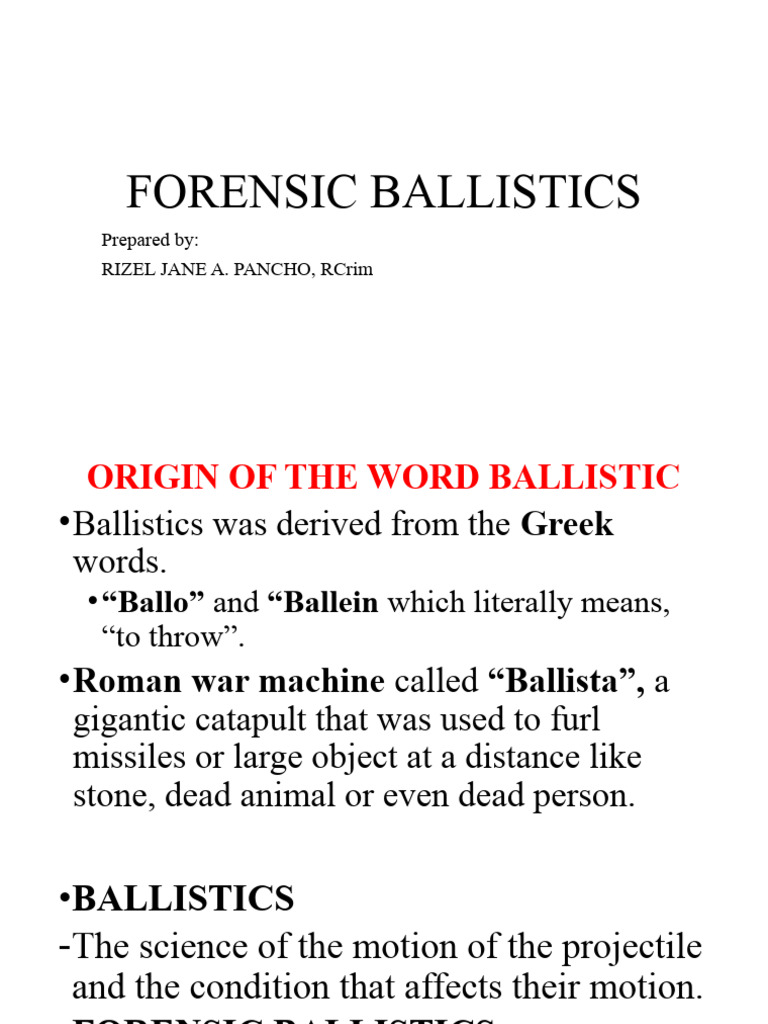 Forensic Ballistics | PDF | Gun Barrel | Firearms