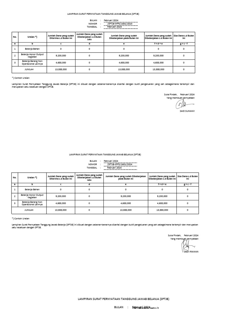 SPTJB KPPS Lampiran 2024-02-20 14-12-07 | PDF