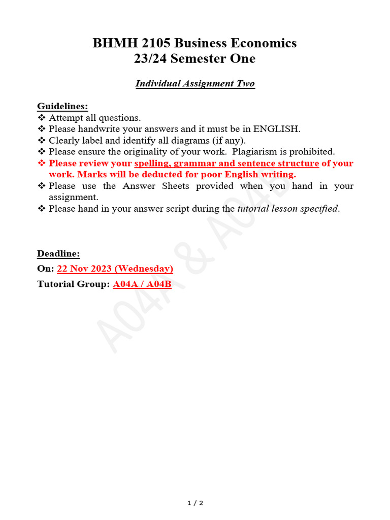 Individual Assignment 2 - Wed | PDF | Financial Economics | Marketing