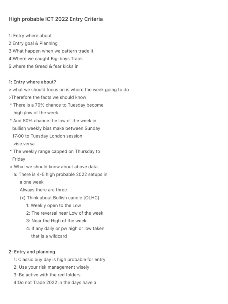 High Probability ICT 2022 Guide | PDF | Economics | Financial Economics