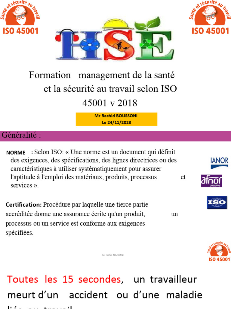 Management SST Selon ISO 45001 | PDF | Risque | Environnement naturel