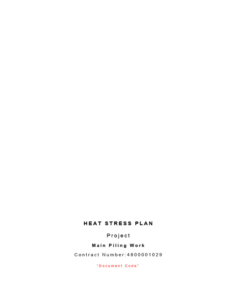 Heat Stress Plan - Piling Work | Download Free PDF | Hyperthermia ...