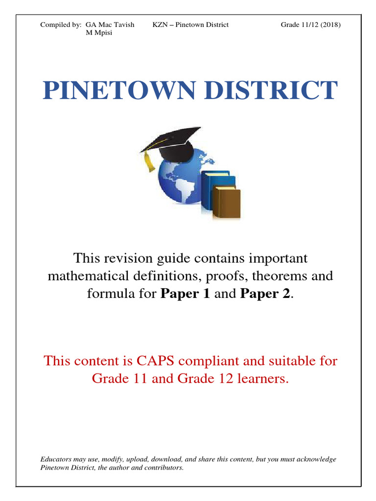 Grade 11 12 Mathematics Paper 1 2 Revision | PDF | Circle | Triangle