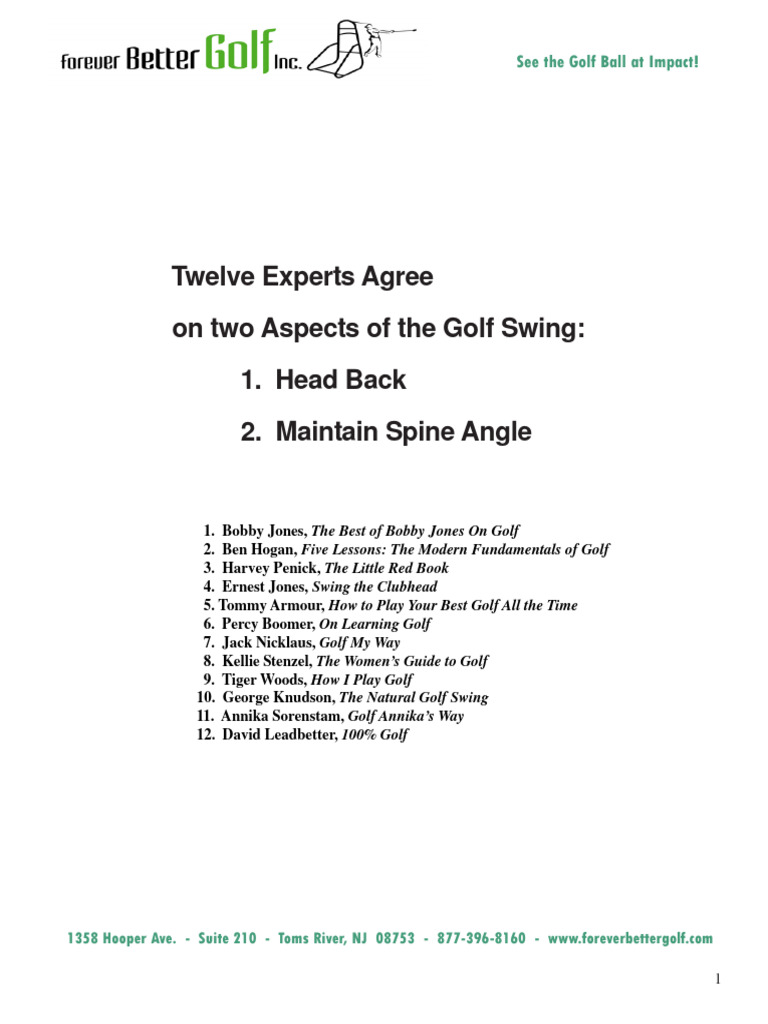 Golf Swing By Better Golf | PDF