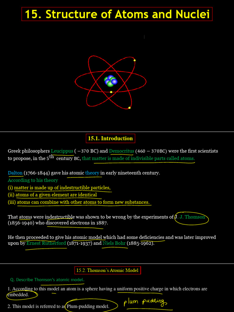 15. Structure of Atoms and Nuclei One Shot_d54f9fe2-bddd-4356-aa98-d8e824a7a5bd | PDF | Atomic ...