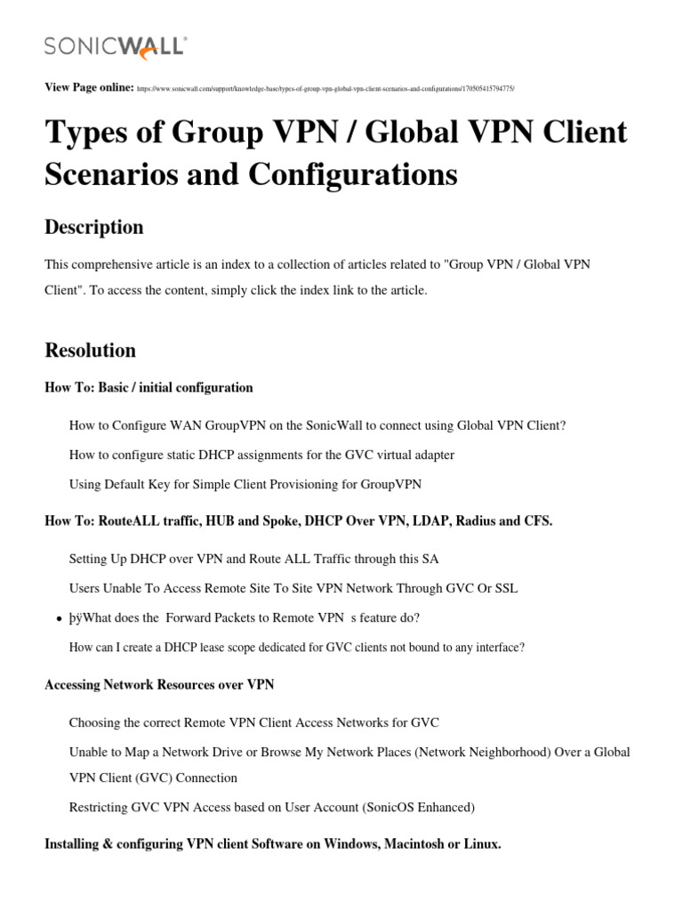 Types of Group VPN - Global VPN Client Scenarios and Configurations ...