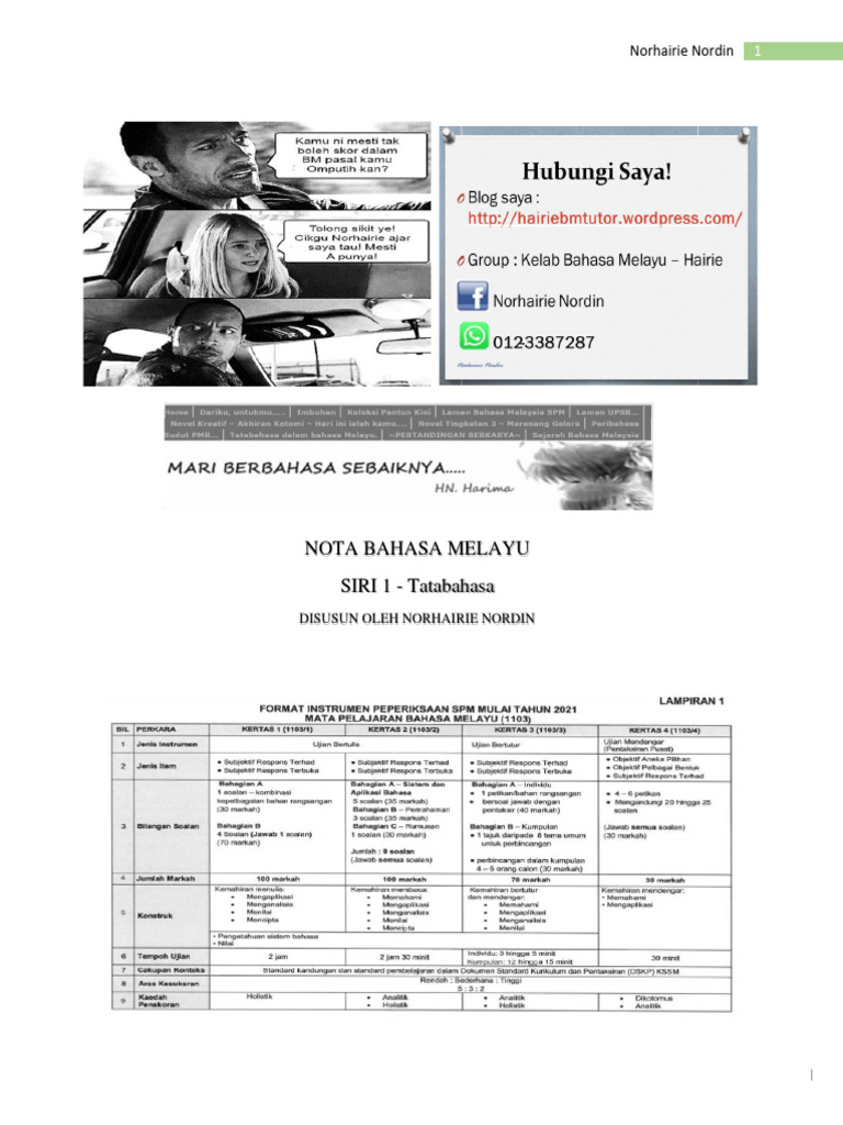 NOTA BM SPM Tingkatan 5 | PDF