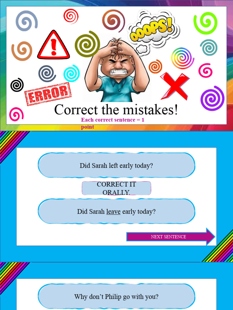 Correct the Mistakes 1 Game Fun Activities Games Games | PDF