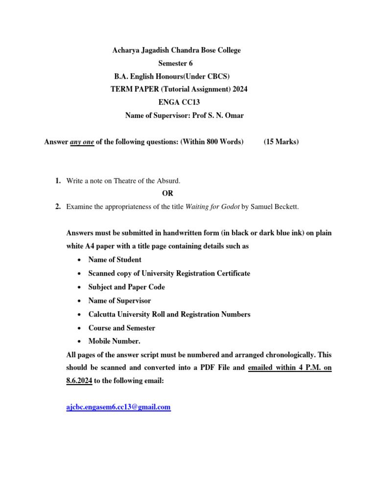 Tutorial Sem 6 Enga Cc13 2024 | PDF