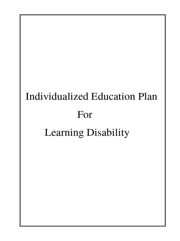 Front Page - LD Iep | PDF