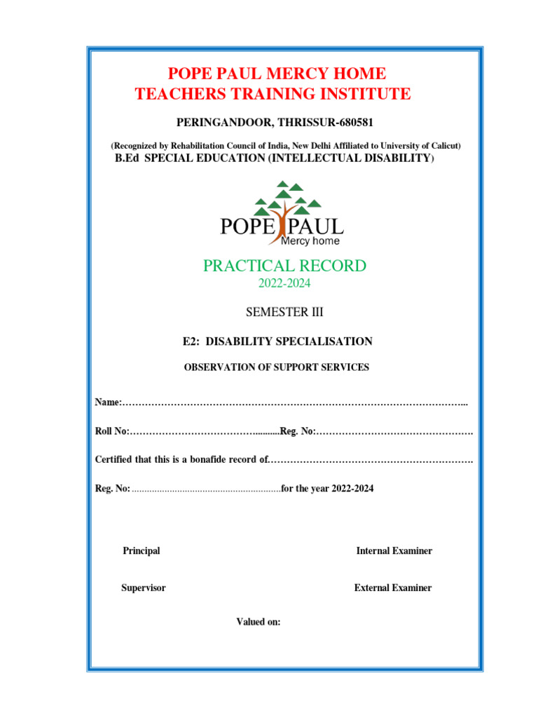 Observation Front Page | PDF