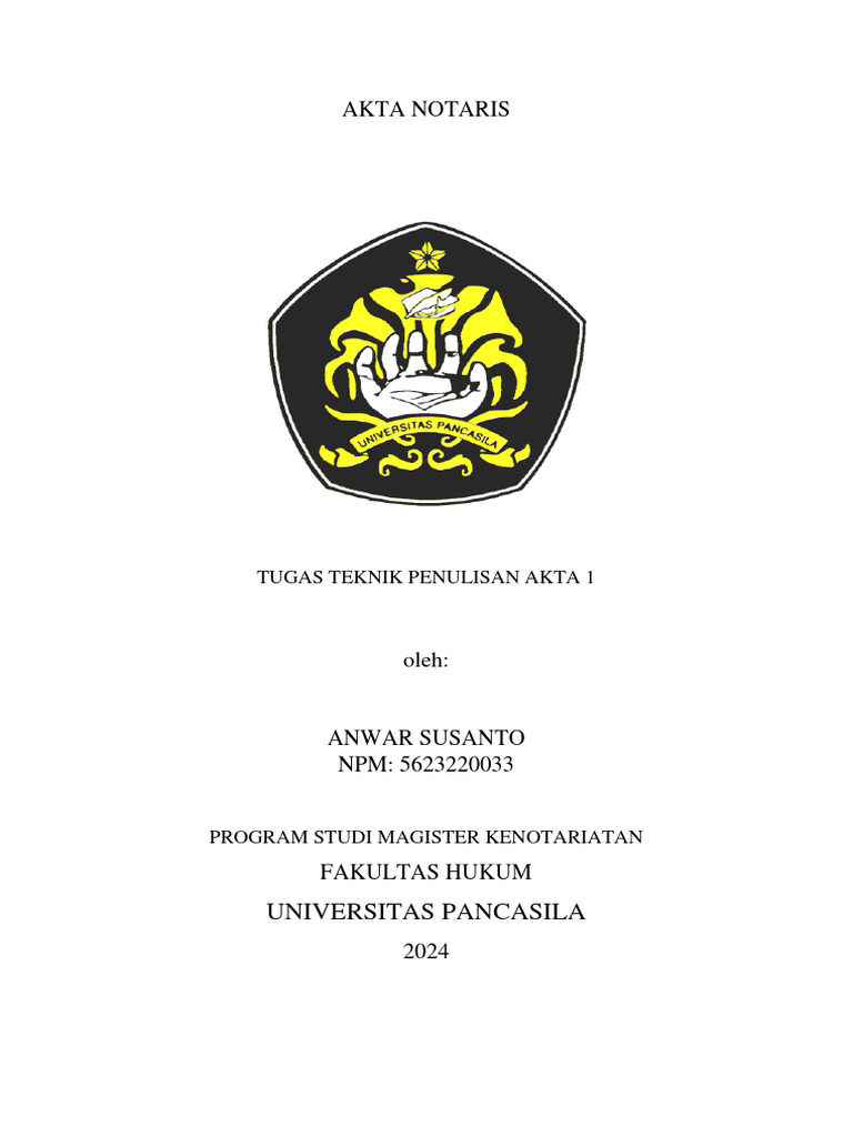 Anwar Susanto Tugas Akta CV | PDF