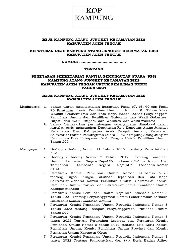 Contoh SK Sek PPS | PDF