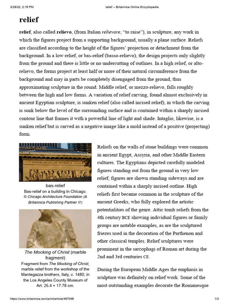 Relief Sculpture Overview and Types | PDF | Relief | Sculpture
