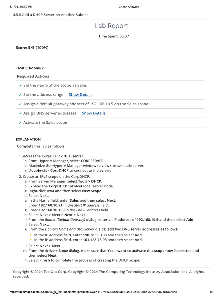 Add A DHCP Server On Another Subnet | PDF