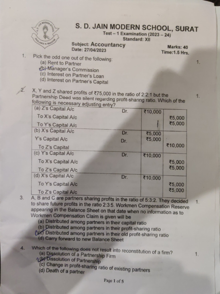 account test 1 paper | PDF | Valuation (Finance) | Goodwill (Accounting)