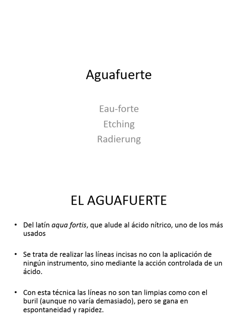 Grabado - Métodos Indirectos Aguafuerte | PDF | Grabado | Cobre