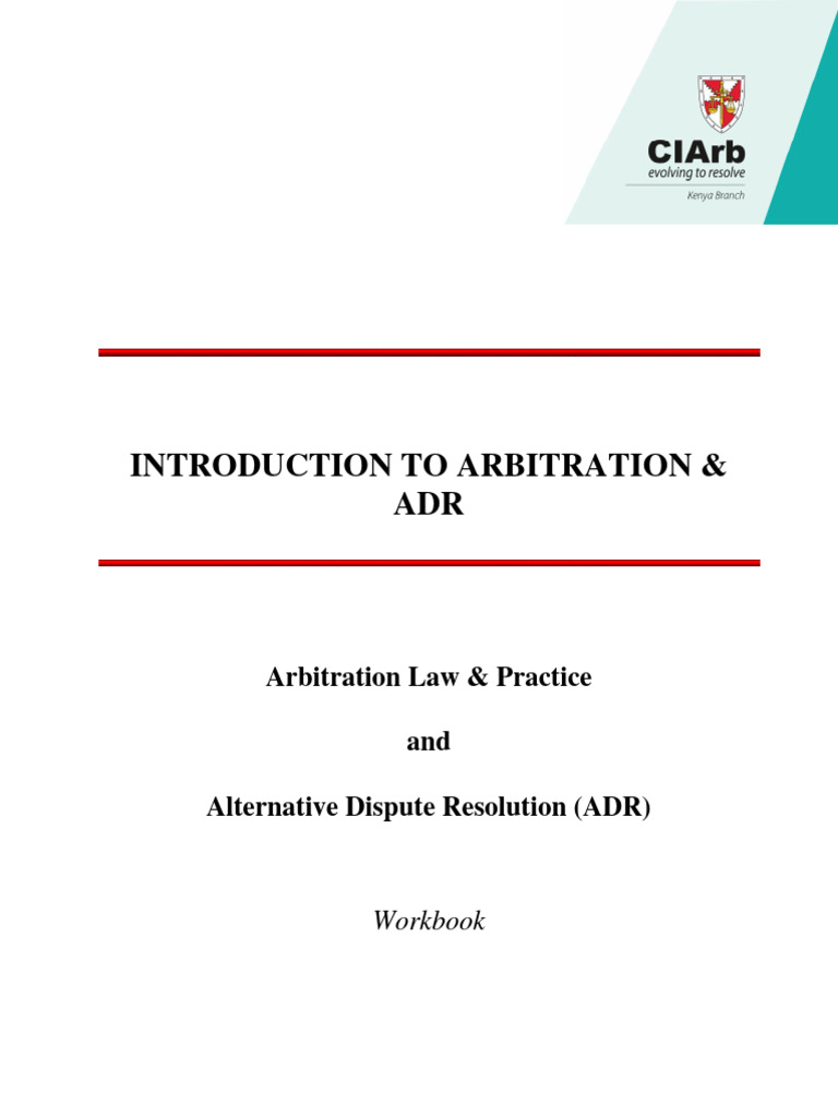 Intro To Arbitration Workbook - 2018 | PDF | Alternative Dispute Resolution | Mediation