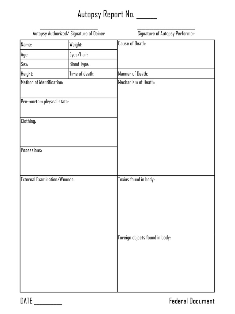 Autopsy Report | PDF | Social Science | Law