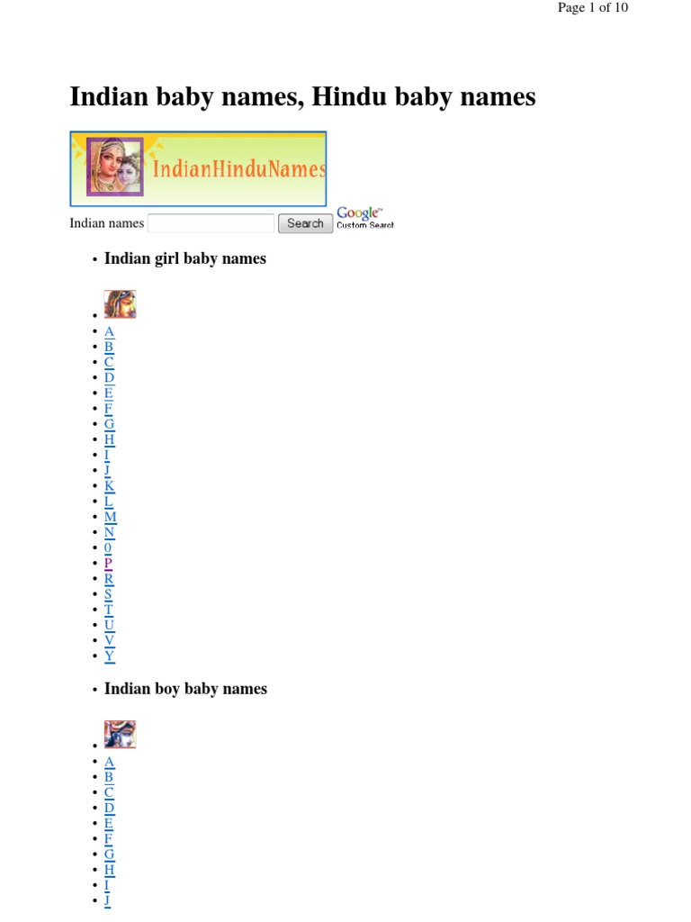 Hindu Boy Names Starting with P | PDF | Vishnu | Shiva